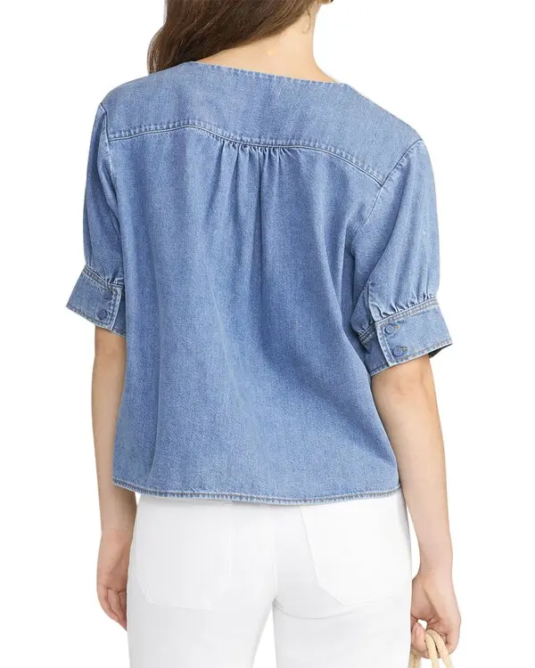 FRAME The V Neck Popover Top - Sora