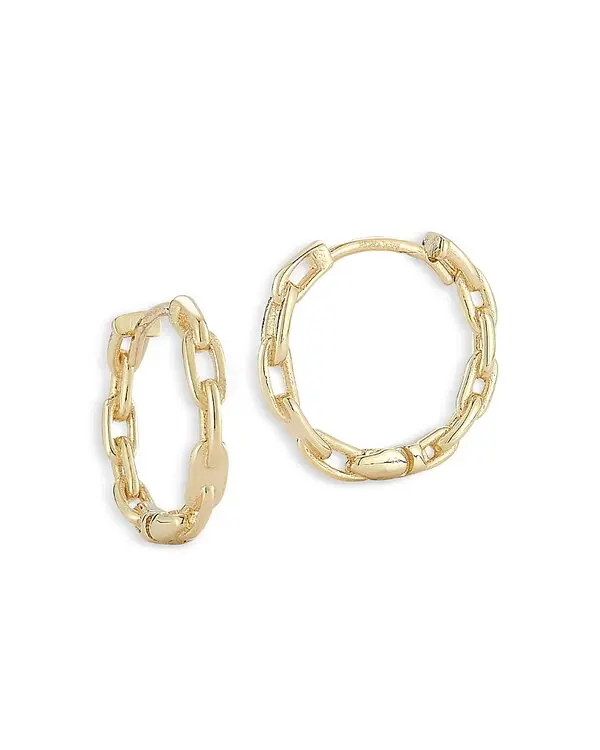 Bloomingdale'S Chain Link 14k Yellow Hoop Earrings - Gold