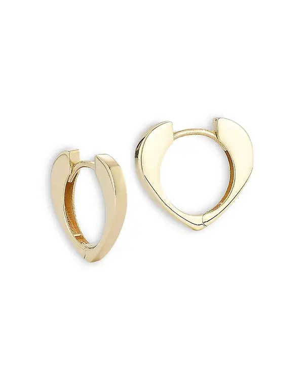MOON & MEADOW 14k Yellow Heart Hoop Earrings - Gold
