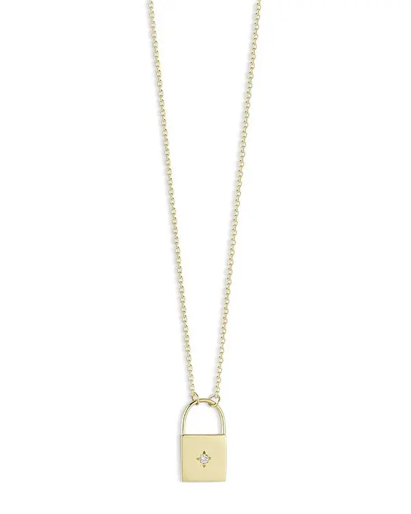 MOON & MEADOW 14k Diamond Accent Padlock Pendant Necklace - Gold