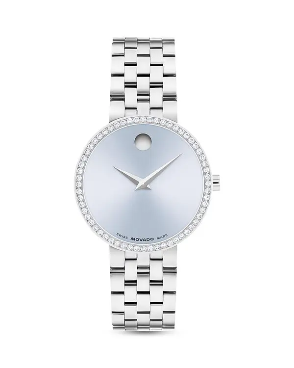 Movado Museum Classic Watch, 29.5mm - Light Blue/stainless Steel