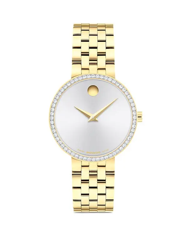 Movado Museum Classic Watch, 29.5mm - Silver White/gold