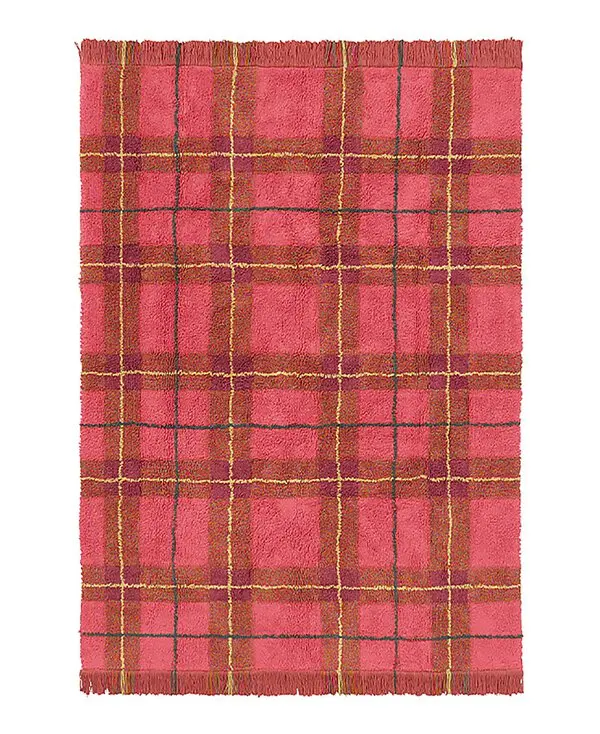 LORENA CANALS Wouf Wouf Washable Rug Tartan Vintage 2'11x3'11 Area Rug - Red