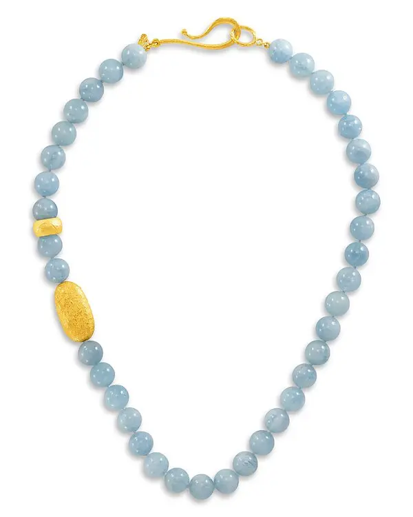 JORGE ADELER 18k Yellow Aquamarine Collar Necklace - Gold