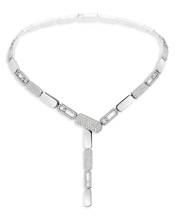 Messika 18k Diamond Lariat Necklace - White Gold