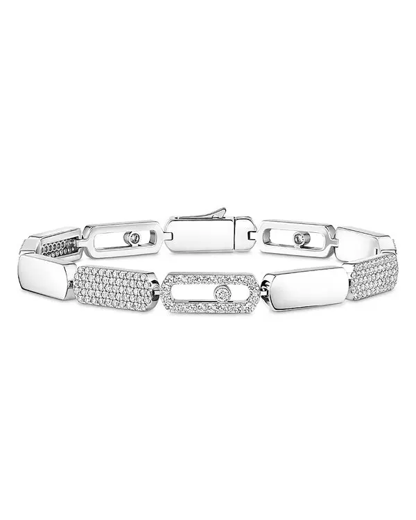 Messika 18k Imperial Move Diamond Pave Link Bracelet - White Gold
