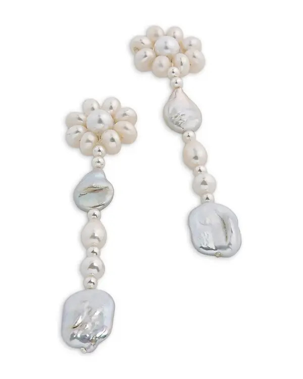 Shashi Geranium Cultured Freshwater Pearl Earrings - No Color