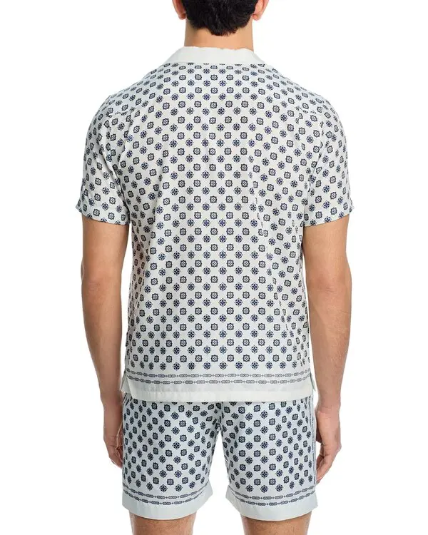 Orlebar Brown Maitan Luminis Printed Woven Shirt - White Sand