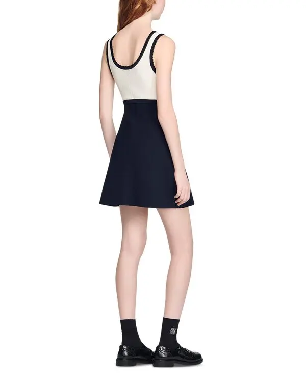 Sandro Two Tone Short Knit Dress