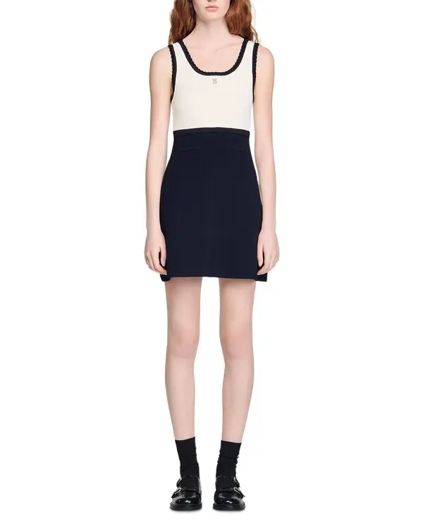 Sandro Two Tone Short Knit Dress