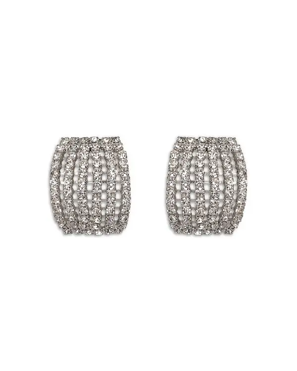 JENNIFER BEHR Kyrie Pave Multi Row Hoop Earrings - Crystal