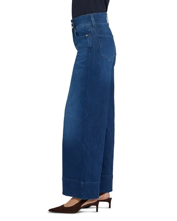 NYDJ Petites Teresa High Rise Wide Leg Jeans - Deep Wave