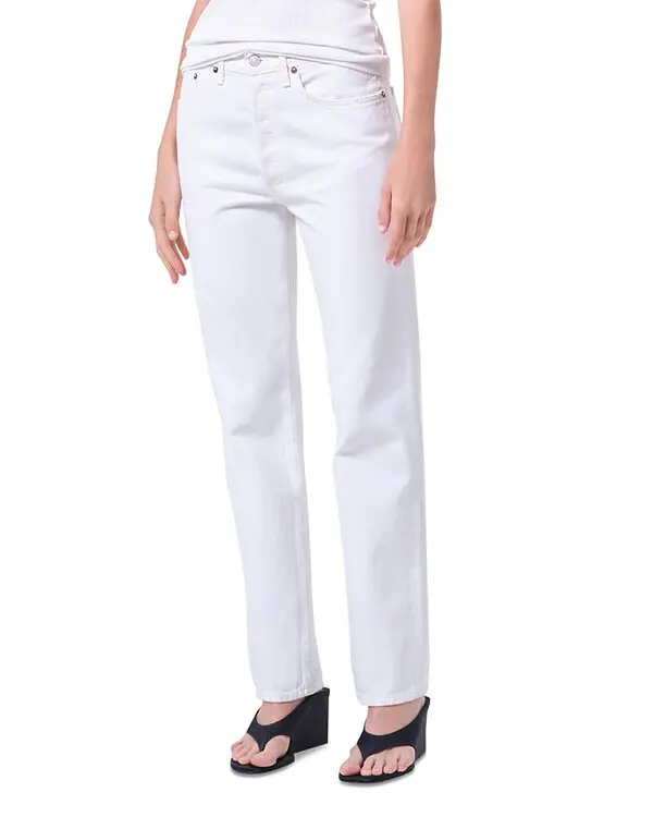AGOLDE Lana High Rise Straight Jeans - Marshmallow