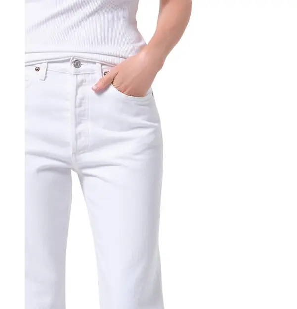 AGOLDE Lana High Rise Straight Jeans - Marshmallow