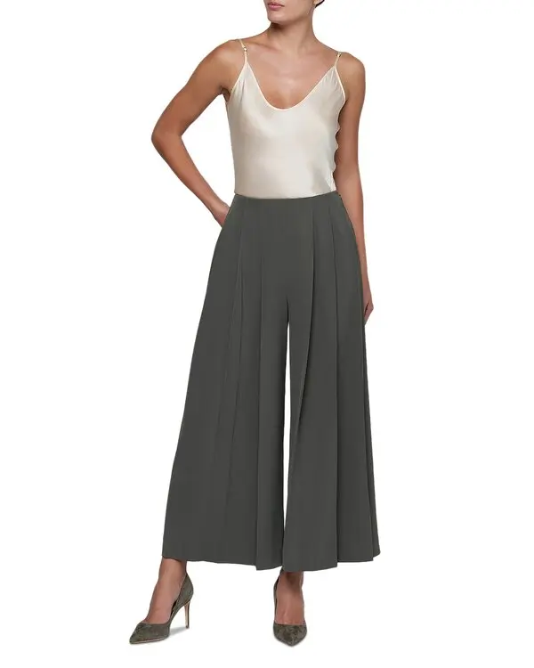 L'Agence Novalynn Crop Pleated Pants - Ash Olive