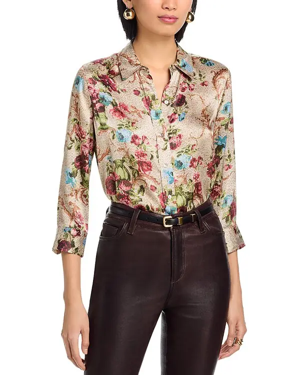 L'Agence Dani Printed Silk Blouse