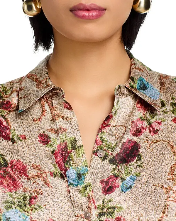 L'Agence Dani Printed Silk Blouse