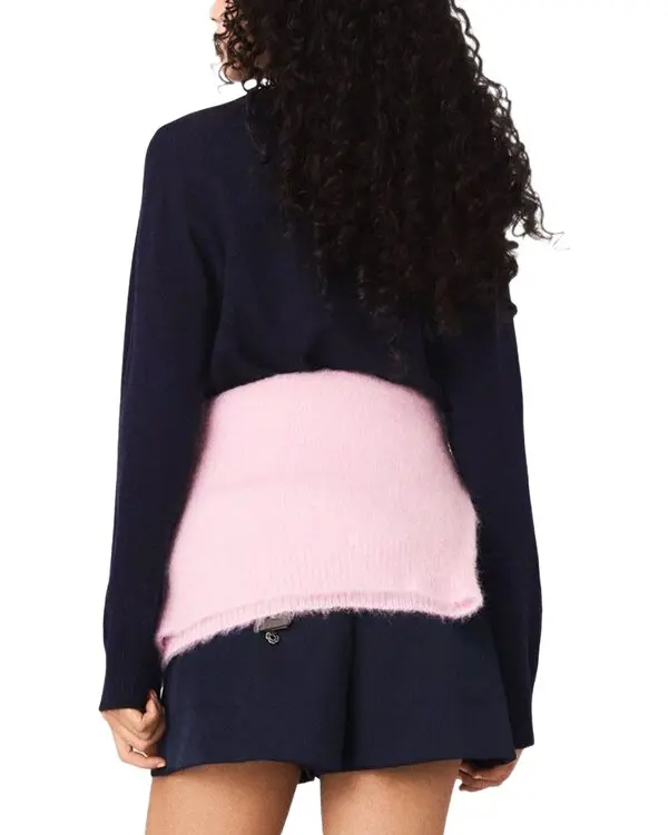 Maje Graphic Print Sweater - Navy