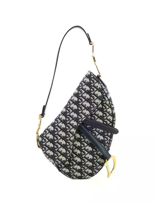 Dior Saddle Handbag Oblique Canvas Medium Shoulder Bag - Blue