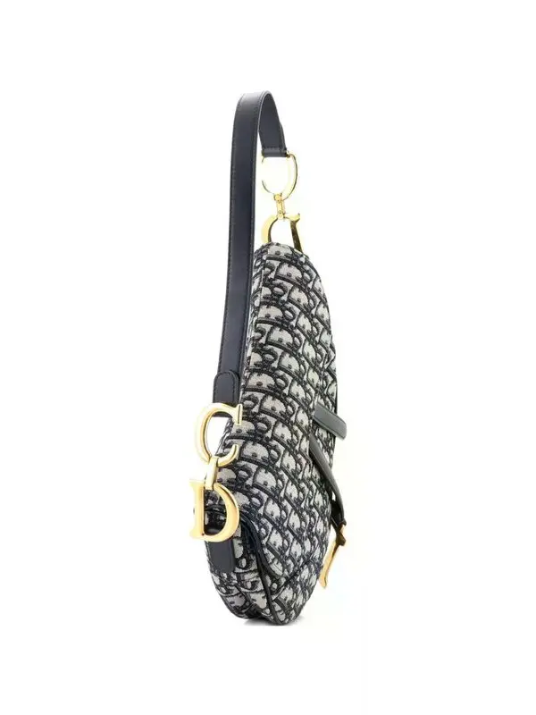 Dior Saddle Handbag Oblique Canvas Medium Shoulder Bag - Blue
