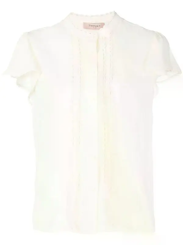 TWINSET Lace-trim Shirt - Neutrals