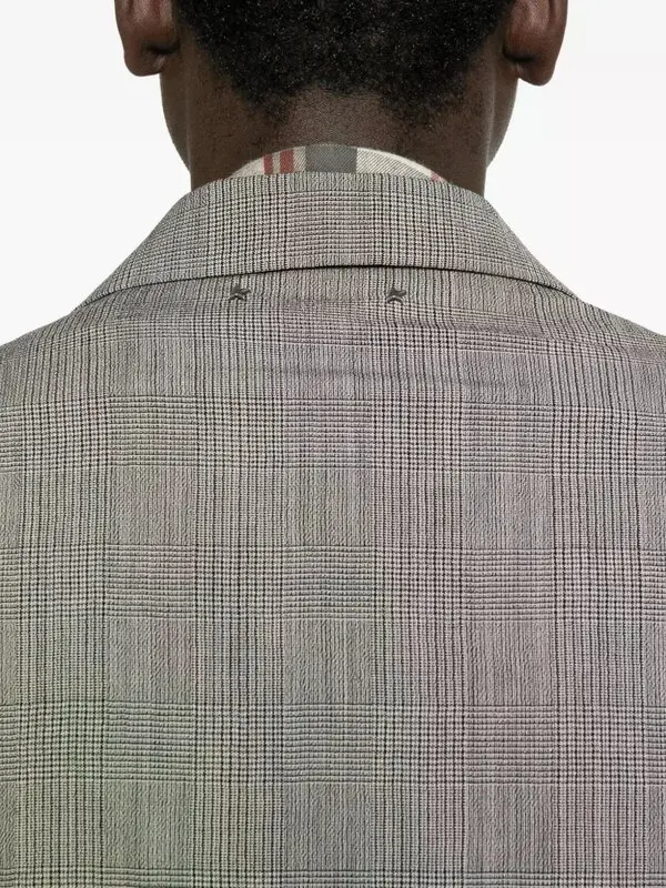 GOLDEN GOOSE Jacket In Prince Of Wales Check Wool - Grey