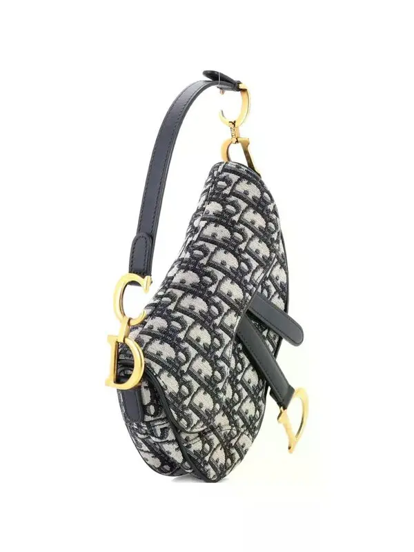 Dior Saddle Handbag Oblique Canvas Mini - Blue
