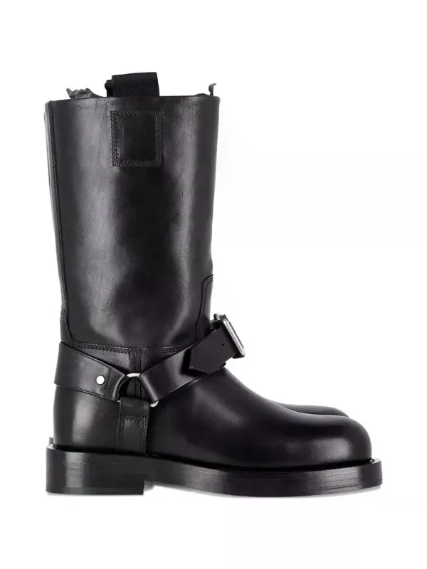 Burberry Buckled Knee-high Leather Boots