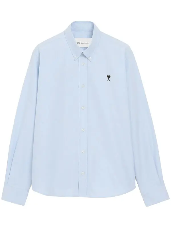 Ami Shirt With Logo - Azure