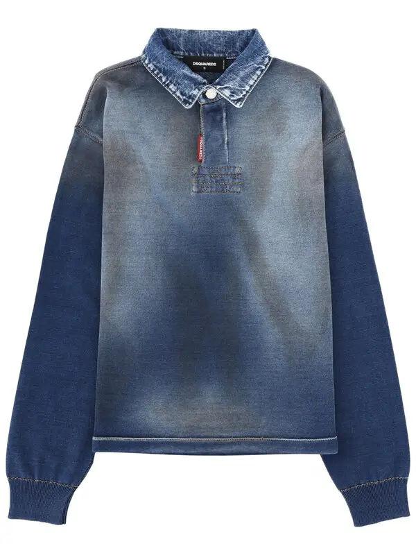 Dsquared2 Polo Shirt With Denim Effect