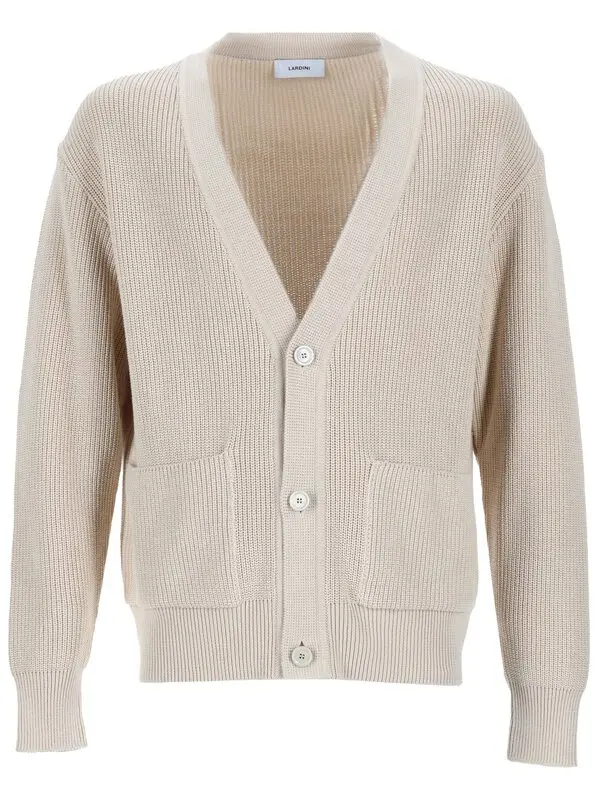 LARDINI Knitted Cardigan - Beige