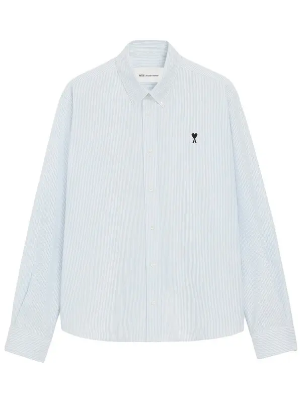 Ami Shirt With Logo - Azure