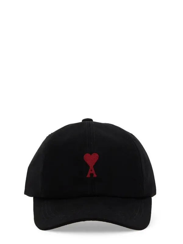 Ami Baseball Cap With Logo - Black