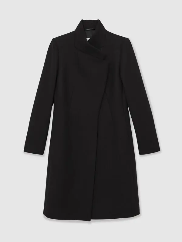 REISS Wool-blend Wrapover Coat