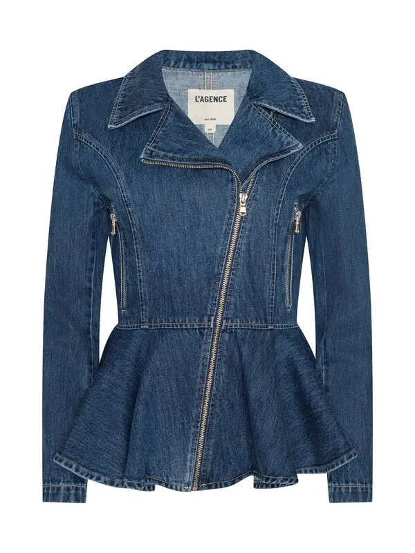L'Agence Moxie Peplum Biker Jacket