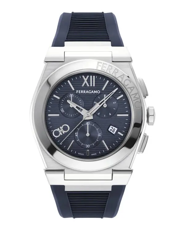 FERRAGAMO Vega Chrono Silicone Watch - Stainless Steel