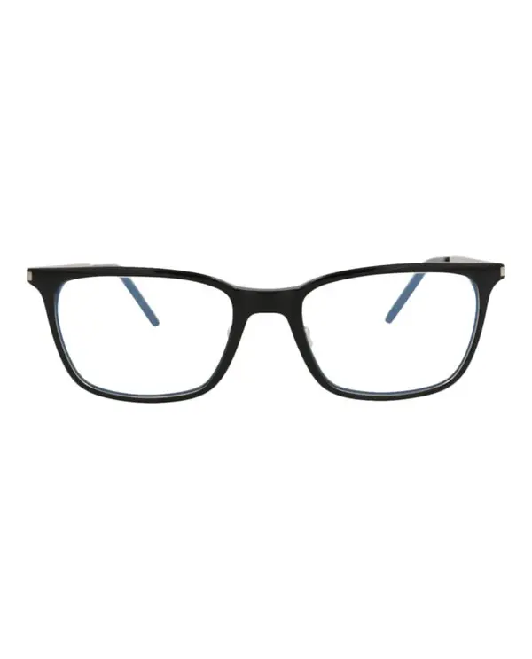 Saint Laurent Square Acetate Optical Frames - Black Silver Transparent (sl262/30006110/006)