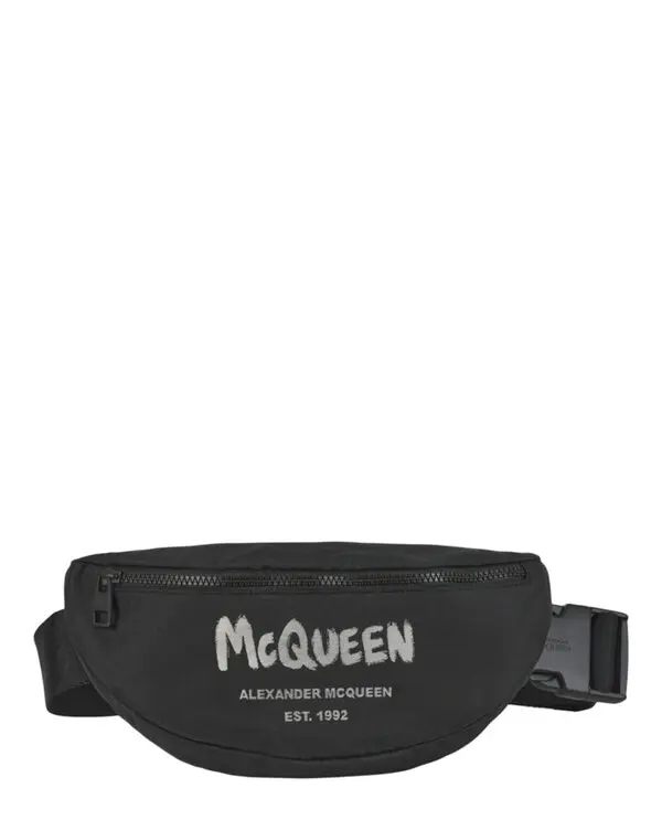 Alexander McQueen Graffiti Logo Belt Bag - Black White