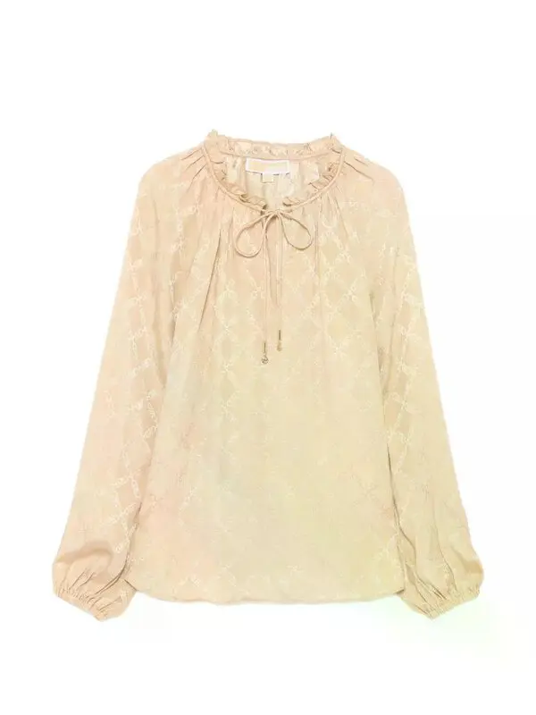 Michael Kors Monogram Tie Blouse