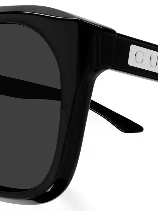 Gucci Logo Rectangle-frame Sunglasses - Black