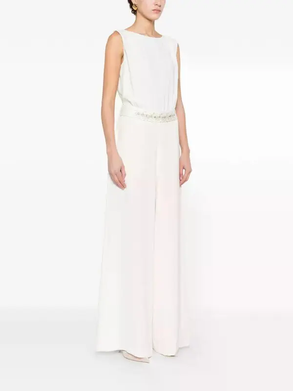 P.a.r.o.s.h Flower-embellishment Jumpsuit - White