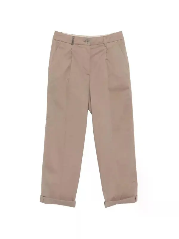 Peserico Cuffed Pleated Trousers - Neutrals