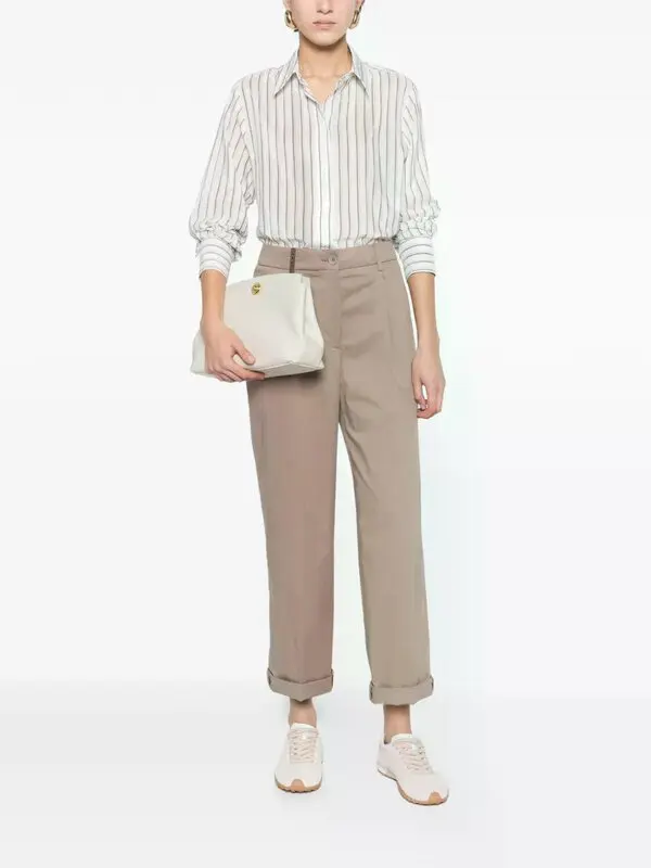 Peserico Cuffed Pleated Trousers - Neutrals