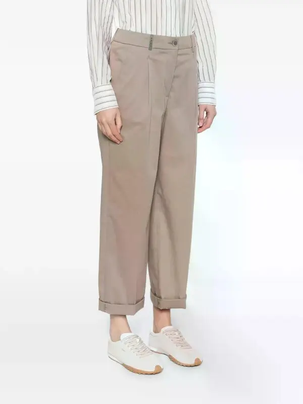 Peserico Cuffed Pleated Trousers - Neutrals