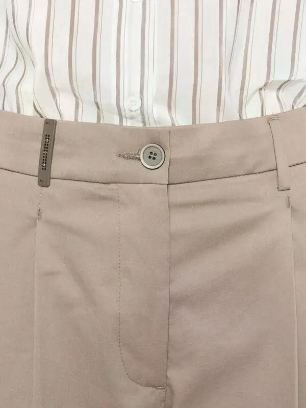 Peserico Cuffed Pleated Trousers - Neutrals
