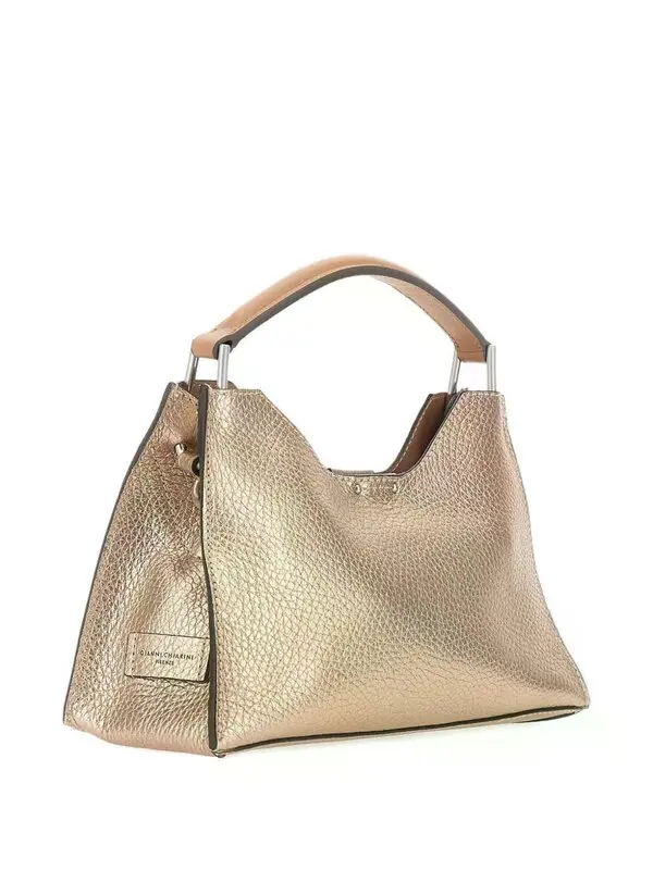 GIANNI CHIARINI Aurora Hammered Trapezoid Tote Bag - Gold