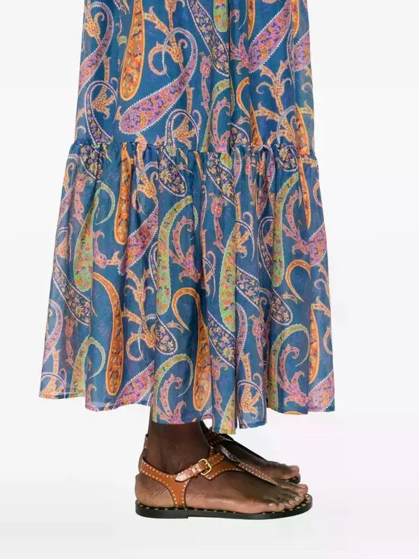 Etro Paisley Print Tiered Maxi Skirt