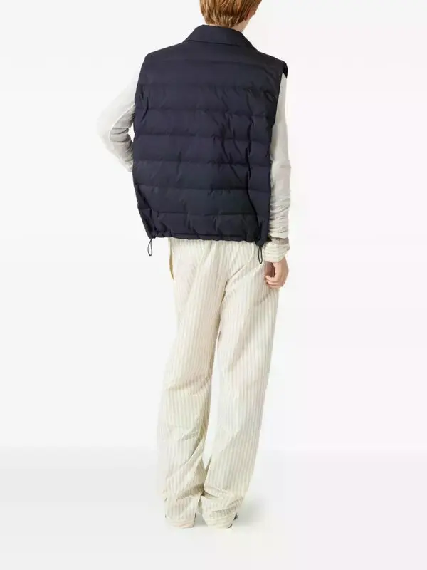 Miu Miu Padded Gilet With Flapped Pockets - Blue