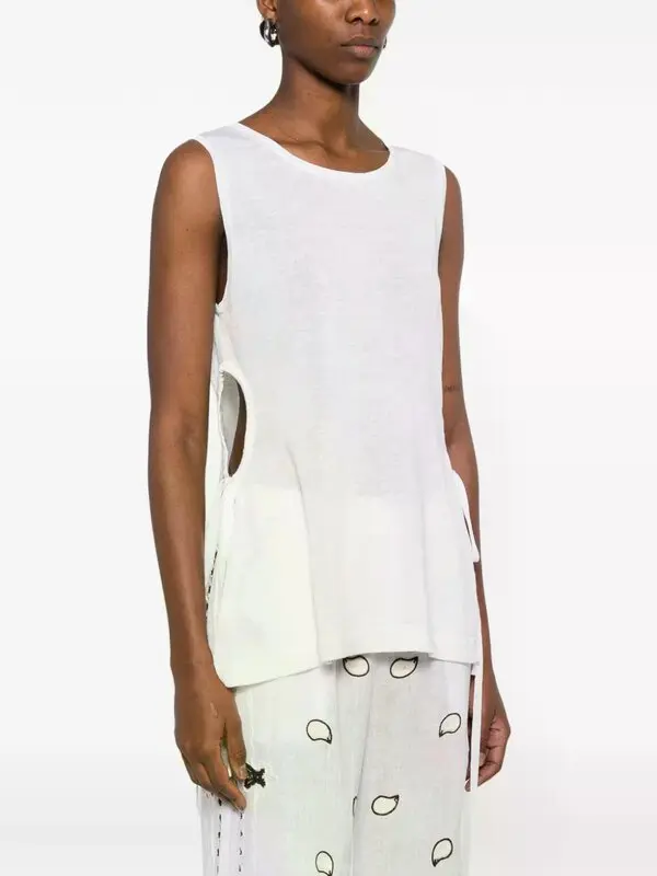 P.a.r.o.s.h Side-tie Knitwear - White