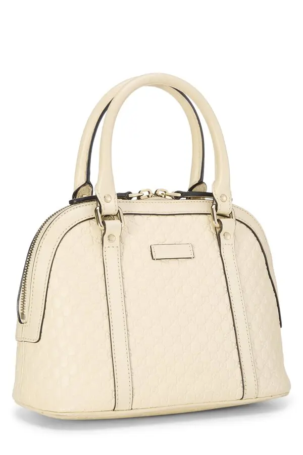 Gucci Microguccissima Leather Dome Boston Bag - White